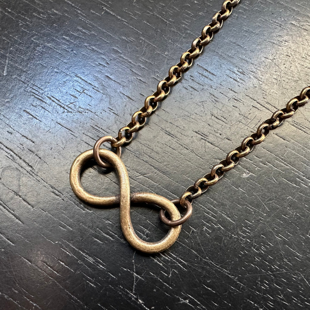 Brass Infinity Symbol Necklace – jenkahnjewelry